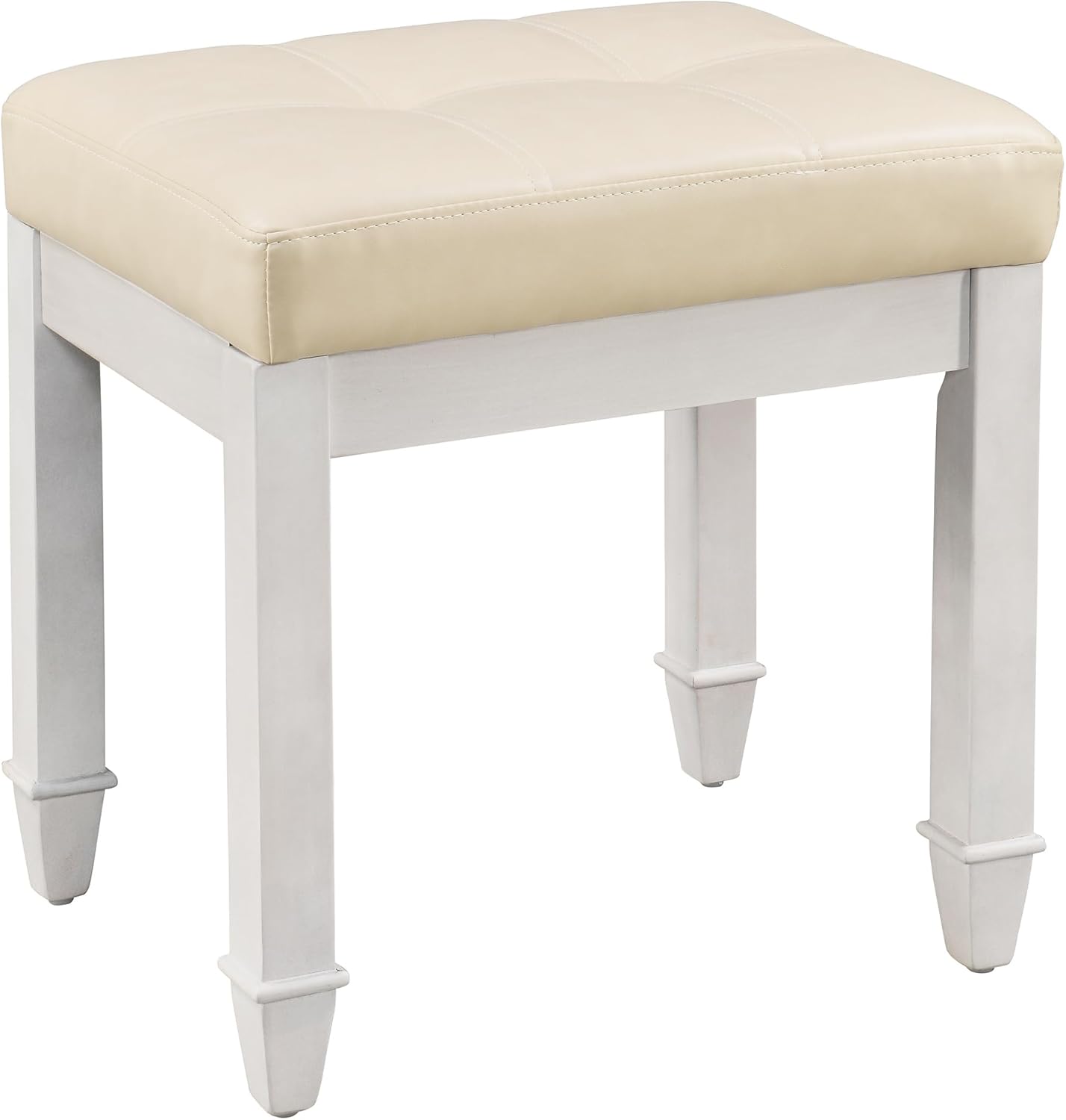 LEEMTORIG Vanity Bench Seat Stool with Tufted Pad & Wood Legs ...