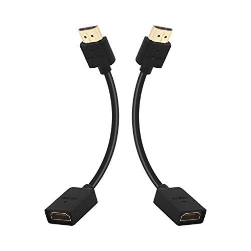 LEENUE 2-Pack HDMI Extension Cable Short HDMI Male to Female Swivel ...