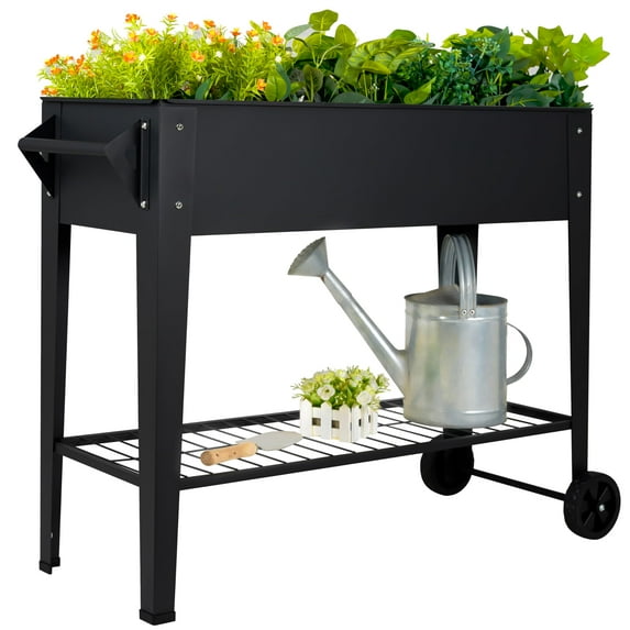 LEETOLLA Elevate 32" Tall HMF23 Raised Garden Bed Outdoor with Wheels ...