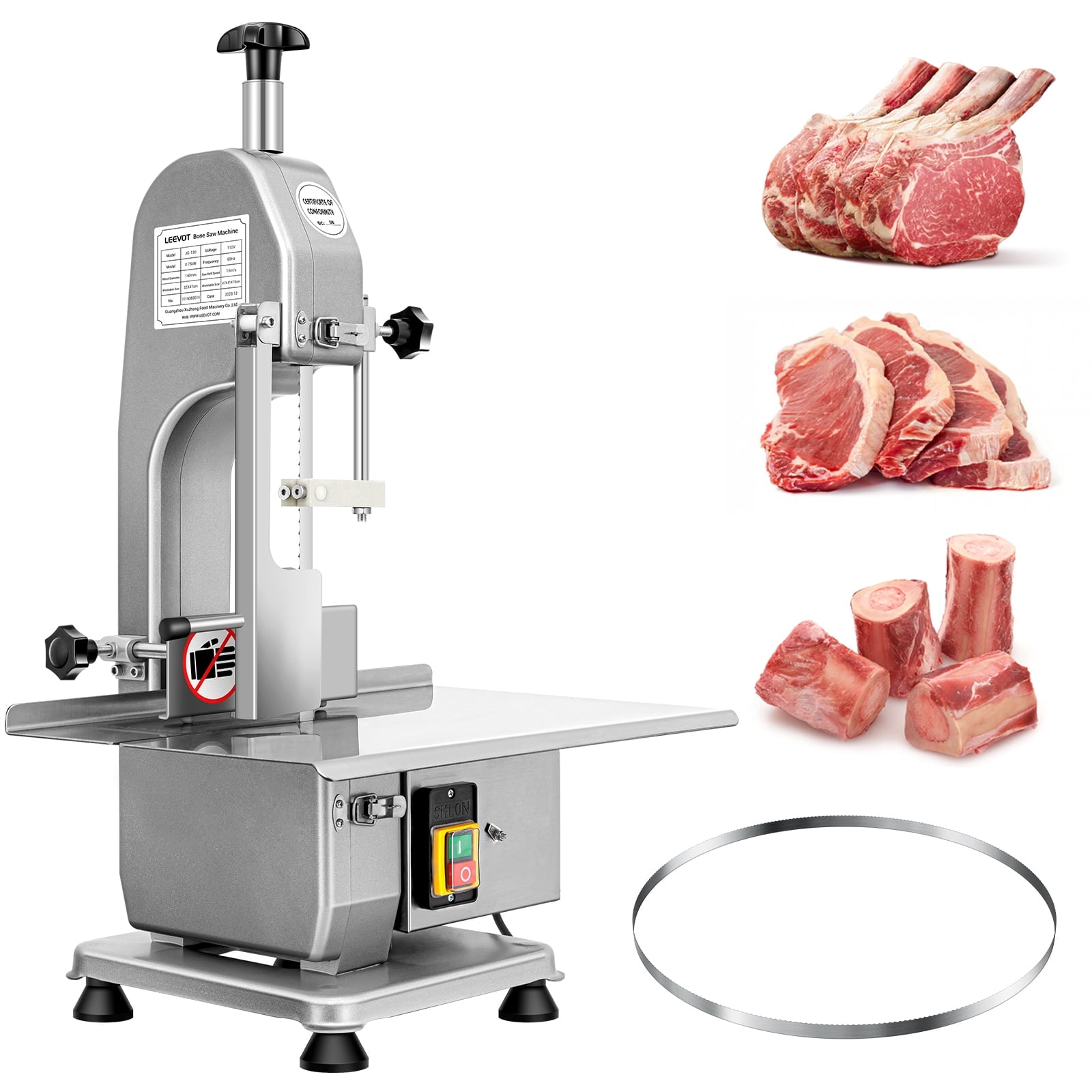 LEEVOT Bone Saw Machine Frozen Meat Cutter J-130 Bone Cutter Machine ...
