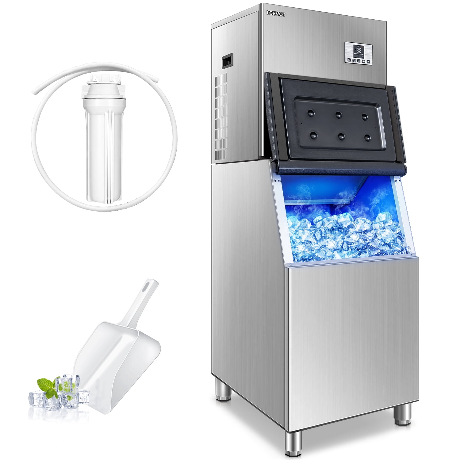 LEEVOT Commercial Ice Maker 350lb/24H Ice Maker Machine 2100 - Walmart.com