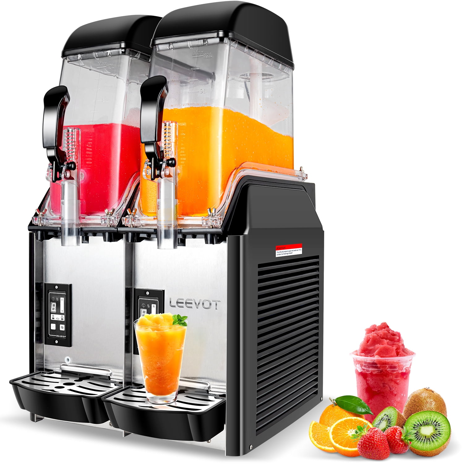 LEEVOT Commercial Slushy Machine 24L Slush Smoothies Maker slushy ...