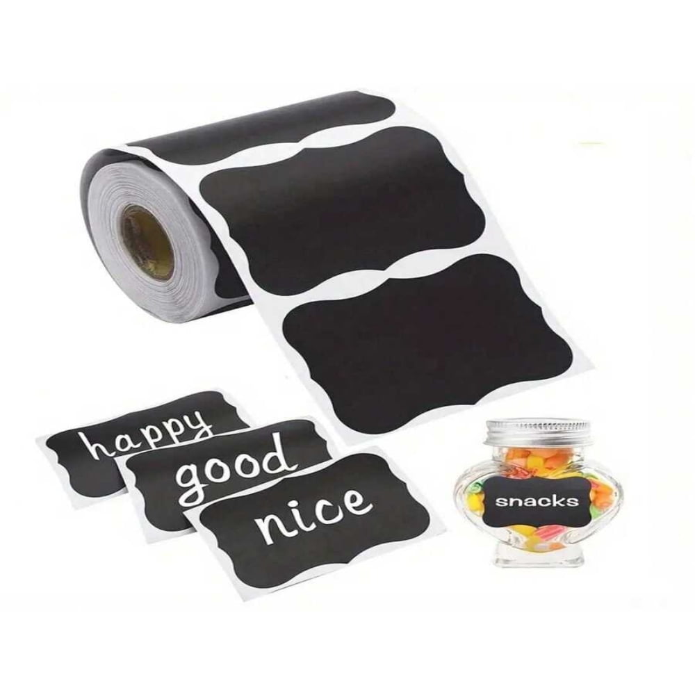 LEEYNEER 1 Roll Of 120 Black Reusable Waterproof Label Stickers Kitchen ...