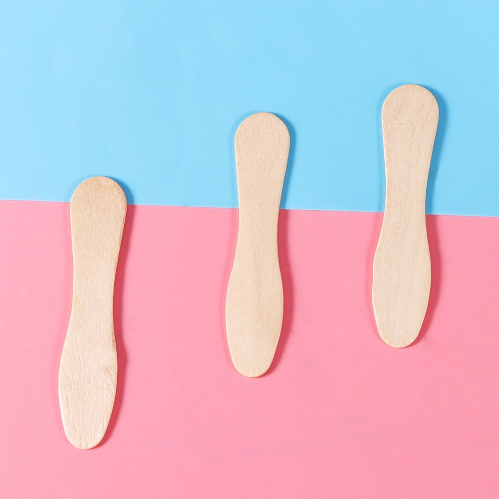 LEEYNEER 100pcs Wooden Ice Cream Spoons Wood Taster Spoons Popsicle Paddles Spoon - Walmart.com