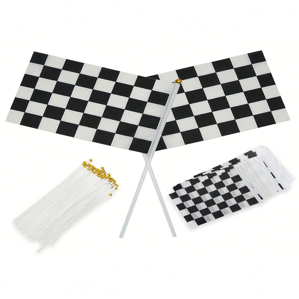 LEEYNEER 10pcs Mini Checkered Race Flag 5.5*8.2in Ideal For Kids ...