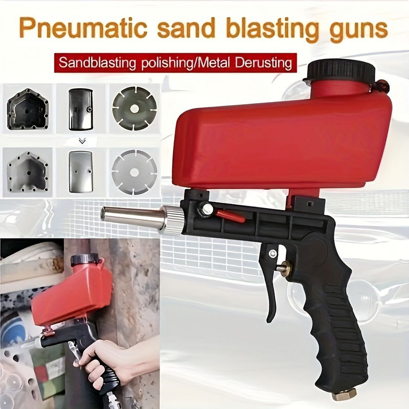 LEEYNEER 1pc 90psi Adjustable Sandblasting Gun Portable Gravity ... LEEYNEER 1pc 90psi Adjustable Sandblasting Gun Portable Gravity ...