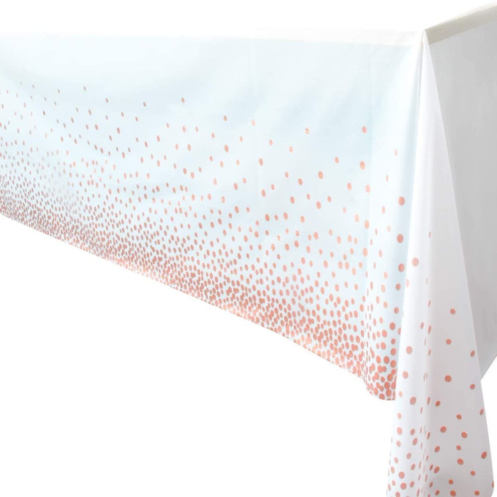 LEEYNEER 4 Pack - Plastic Tablecloths for Rectangle Tables - Rose Gold ...