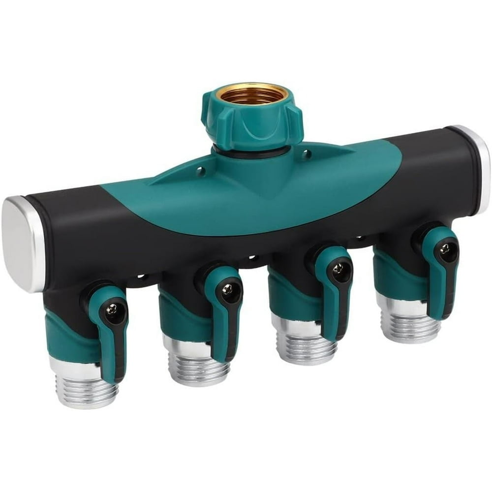 LEEYNEER 4 Way Hose Splitter Premium Garden Hoses Connector 4 Way Heavy ...