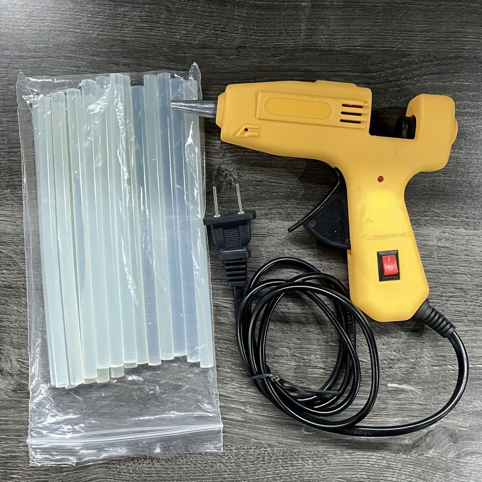 LEEYNEER 40W Hot Glue Gun With 30 Glue Sticks And Cloth Bag Yellow Hot ...