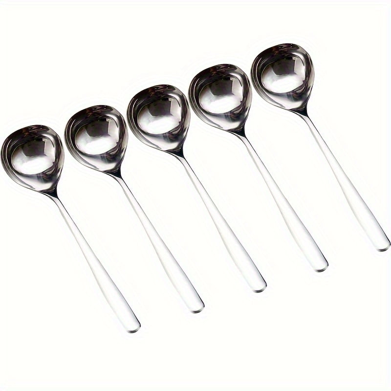 LEEYNEER 5-Piece Stainless Steel Serving Spoon Set Versatile Large-Head ...