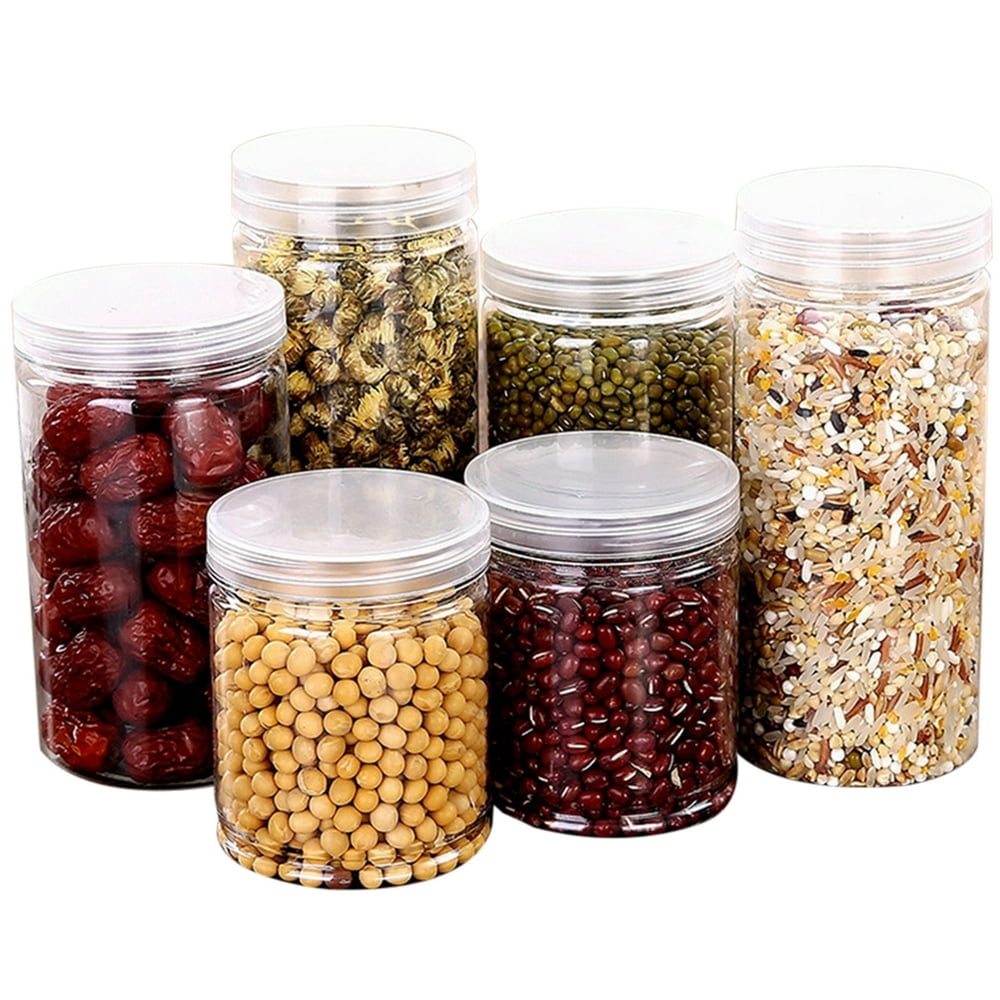 LEEYNEER 6PCS Food Storage Container Plastic Clear Storage Container ...