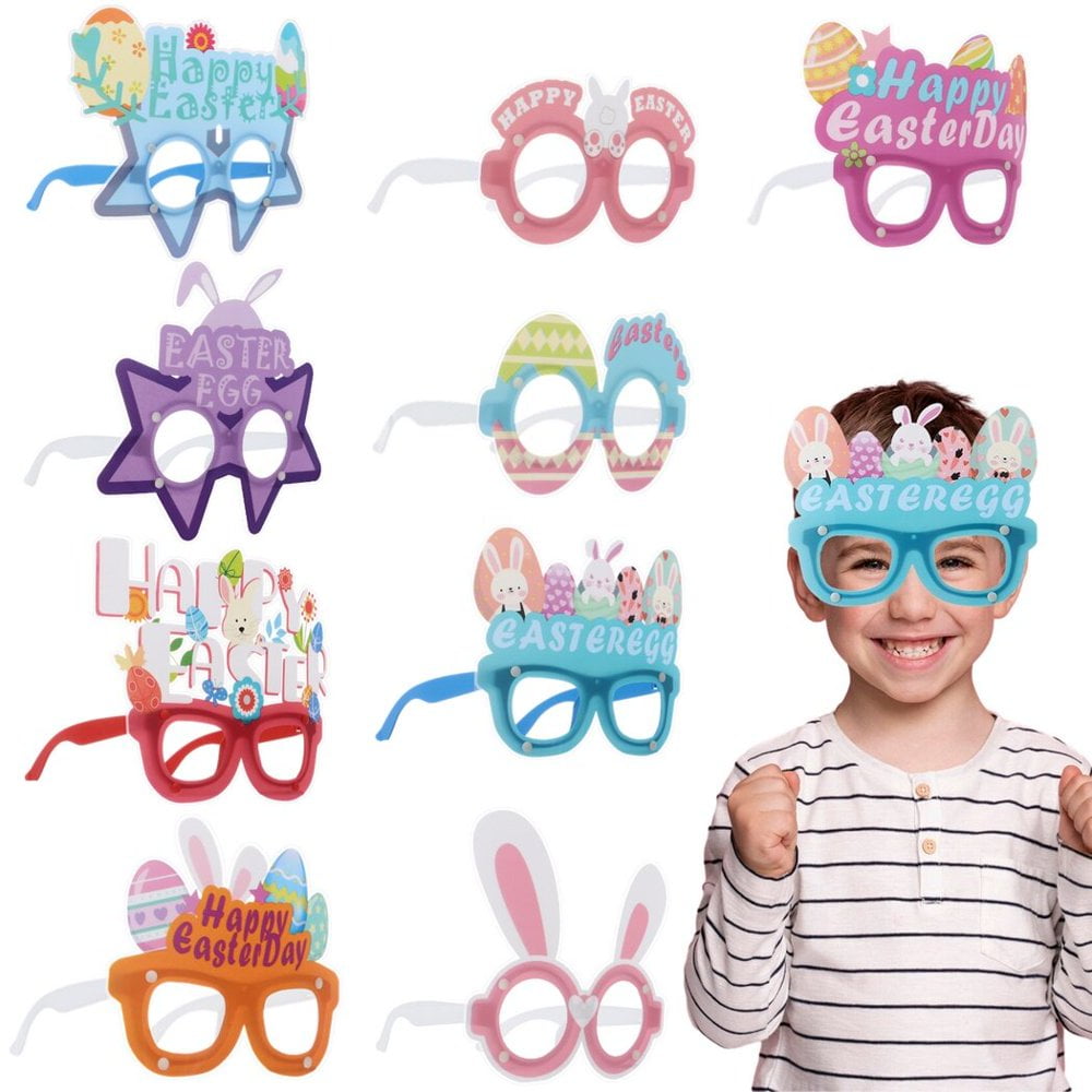 LEEYNEER 9 Varieties Easter Party Glasses Fun Eyewear Props for ...