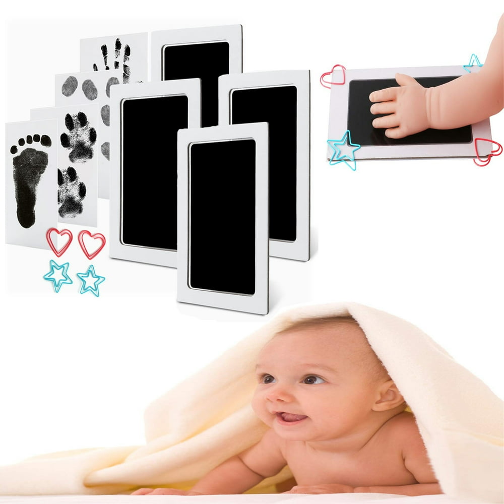 LEEYNEER -Baby Pet Footprint Safe Ink Kit Decorate Souvenir，with 4 Ink ...