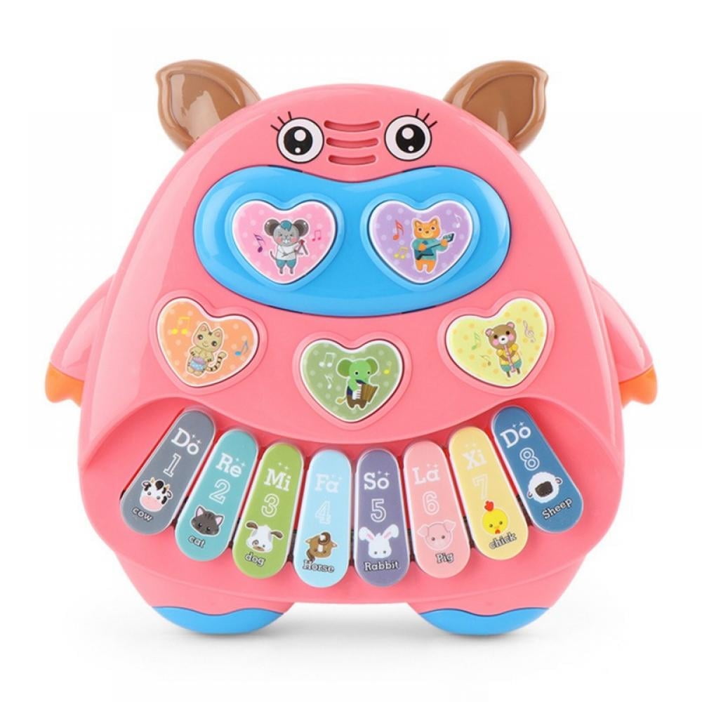 LEEYNEER Baby Piano Toys 6 to 12 Months Elephant Musical Light up ...