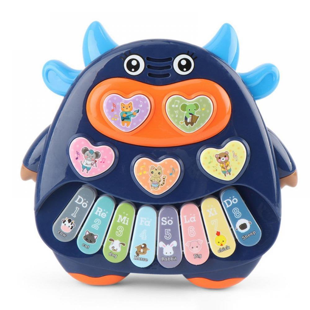 LEEYNEER Baby Piano Toys 6 to 12 Months Elephant Musical Light up ...