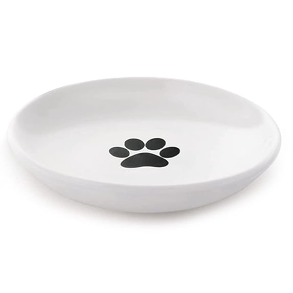 LEEYNEER Ceramic Cat Food Plates Cat Wet Food Bowls Shallow Bowls for ...
