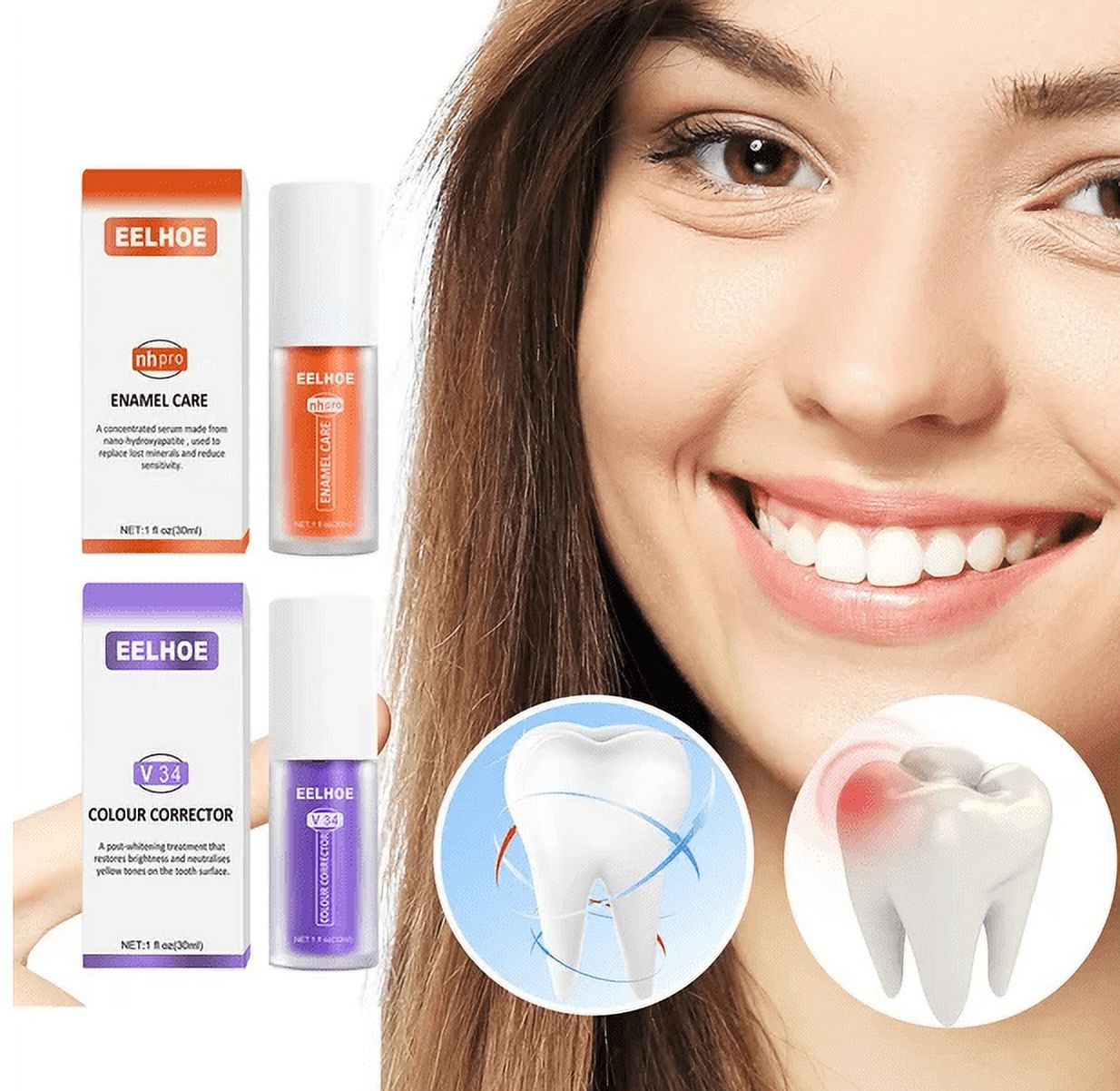 LEEYNEER Colour Corrector,Purple Toothpaste,Teeth Whitening Sensitive ...