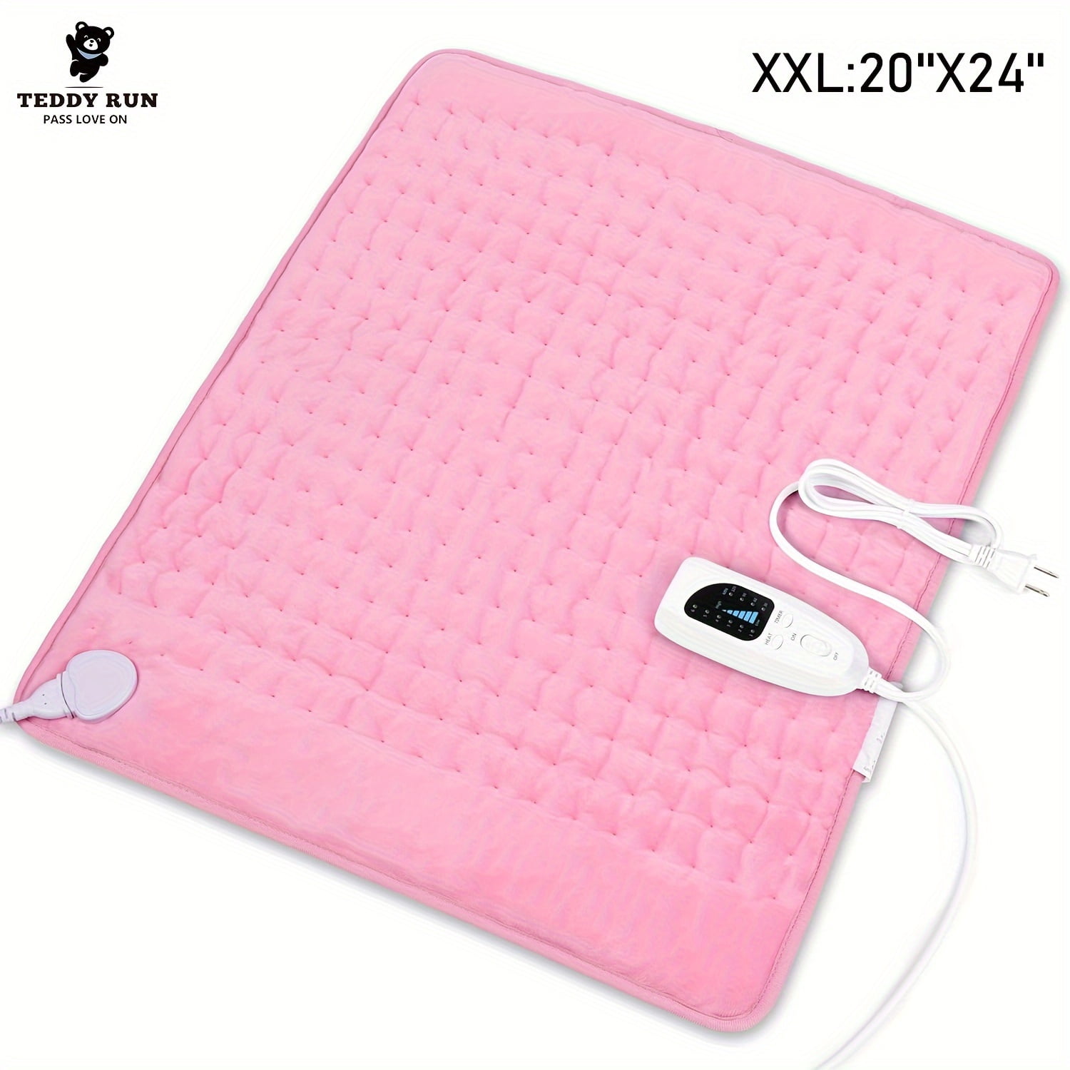 LEEYNEER Electric Heating Pads 20” x 24” Heat Heating Pad with 6 ...