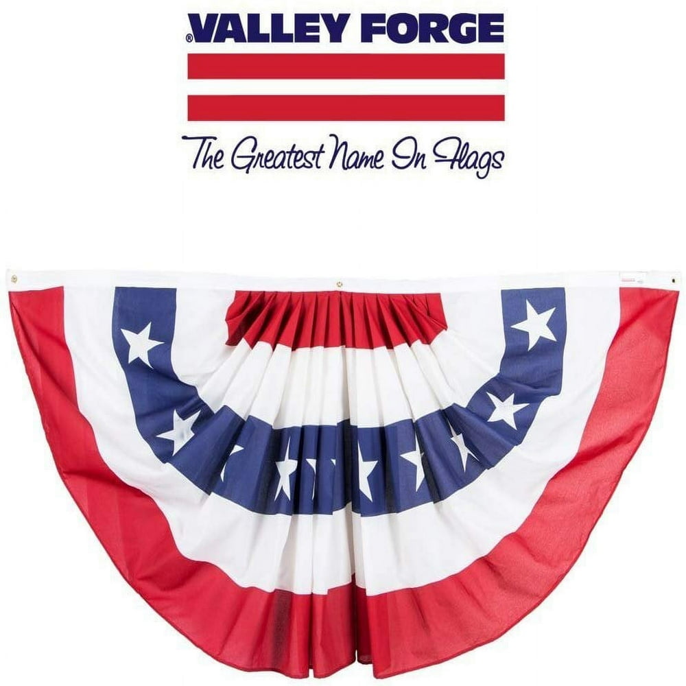 LEEYNEER Flag PMF Pleated Mini Fan Flag With Stars Bunting 1-1/2-Foot x ...