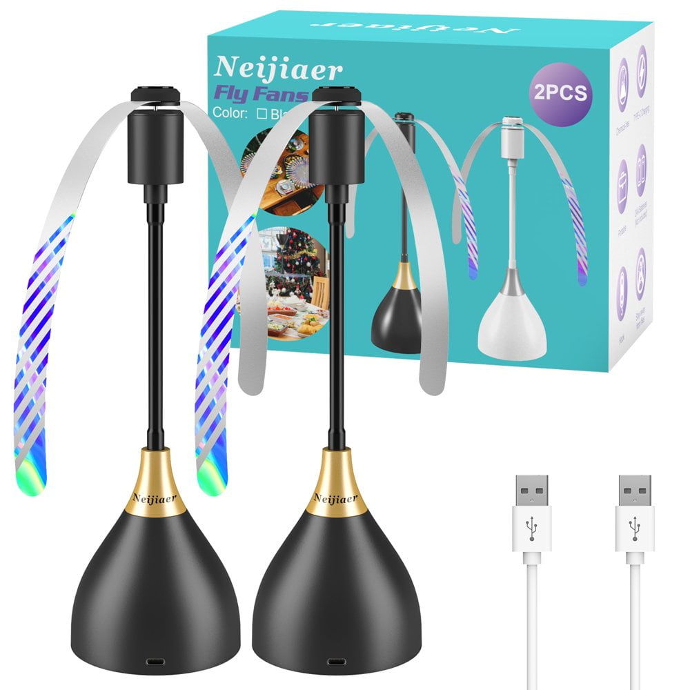 LEEYNEER Fly Fans for Tables Outdoor Indoor Keep Flies Away From Food ...