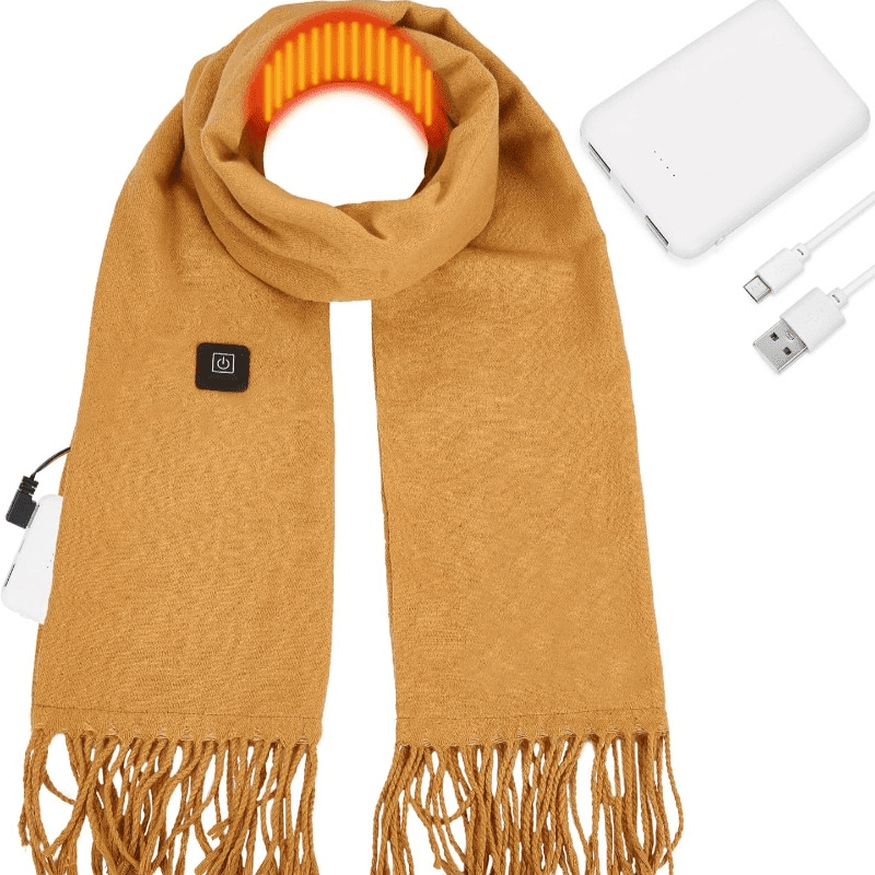 LEEYNEER Heated Scarf with Rechargeable Battery Fashion Long Neck ...