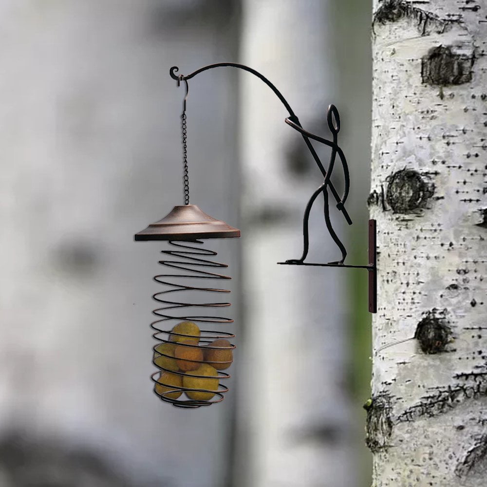 LEEYNEER Iron Bird Feeder Fat Ball Bird Feeders Energy Suet Ball ...