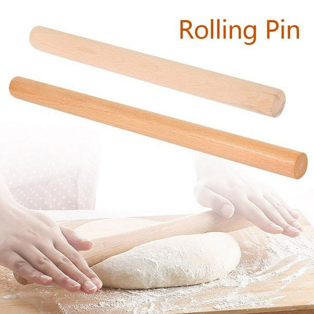 LEEYNEER Miuline Maple Wood Rolling Pin Wood Dough Roller Classic ...
