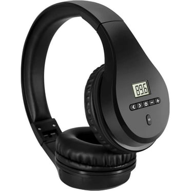 Wireless FM Radio Headphones with Bluetooth, Built-in Mic for Calls ...