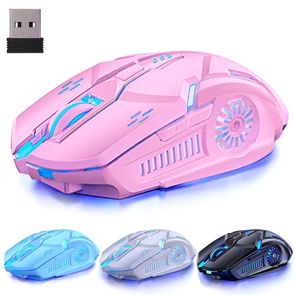 LEEYNEER Rechargeable Wireless Gaming Mouse 2.4G LED Optical Silent ...