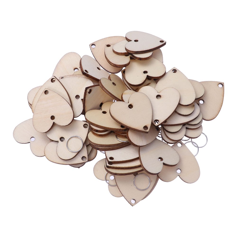 LEEYNEER Wooden Slicesheart Board Round Hanging Plaque Small ...