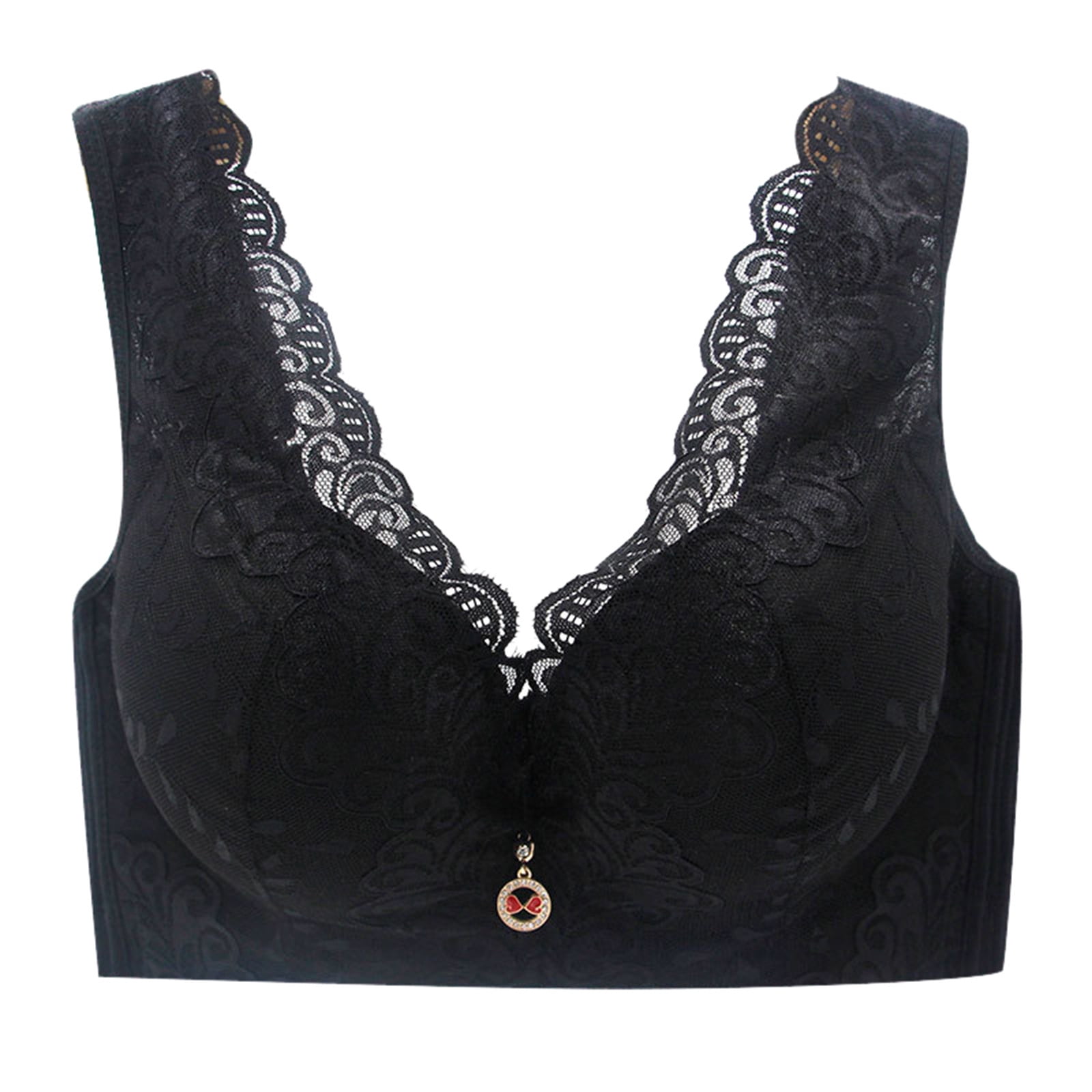 LEEy-World Lingerie for Women Plus Size Support Wireless Bra, Lace Bra ...