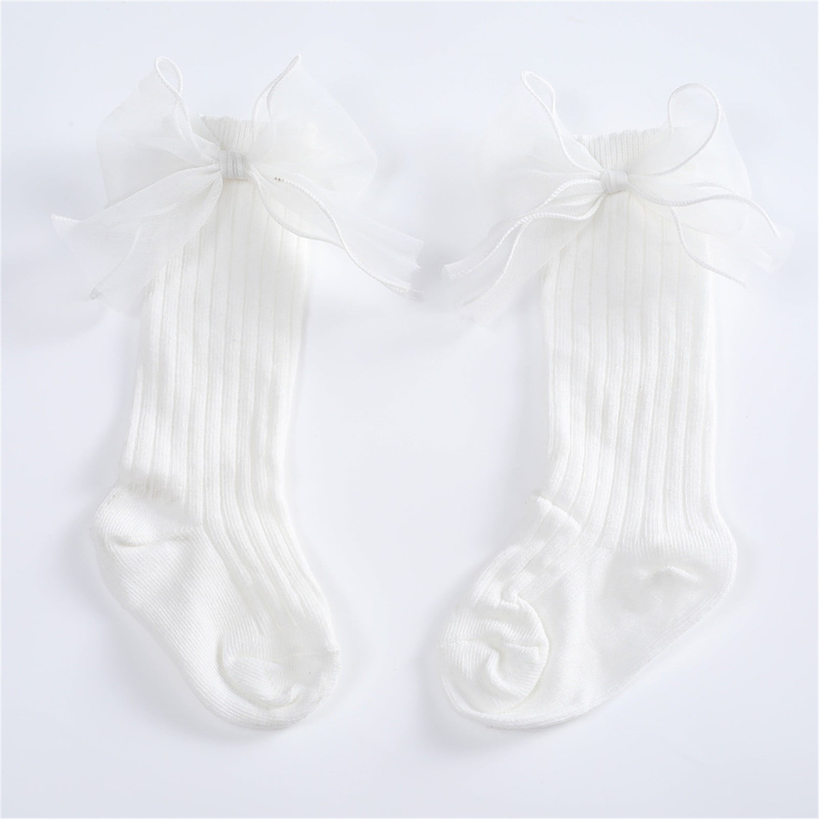 LEEy-world Baby Socks Baby Fashion Soft Calf Knee High Lace Large Bow ...