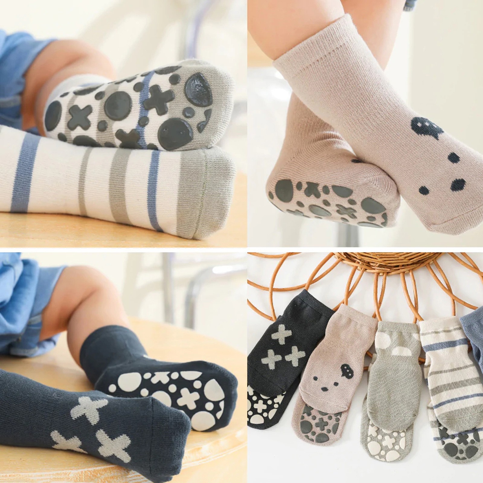 LEEy-world Baby Socks Warm Winter Baby Socks Cartoo Coral Velvet Warm ...
