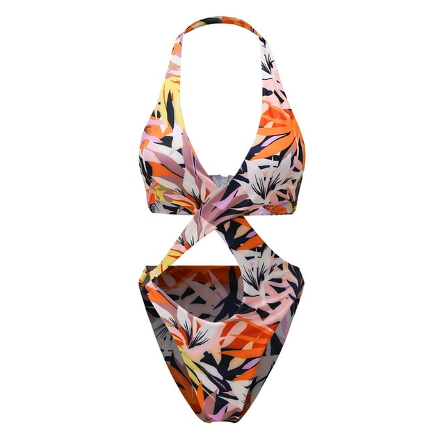 Leey World One Piece Swimsuit Women Lace Up One Piece Swimsuit Deep