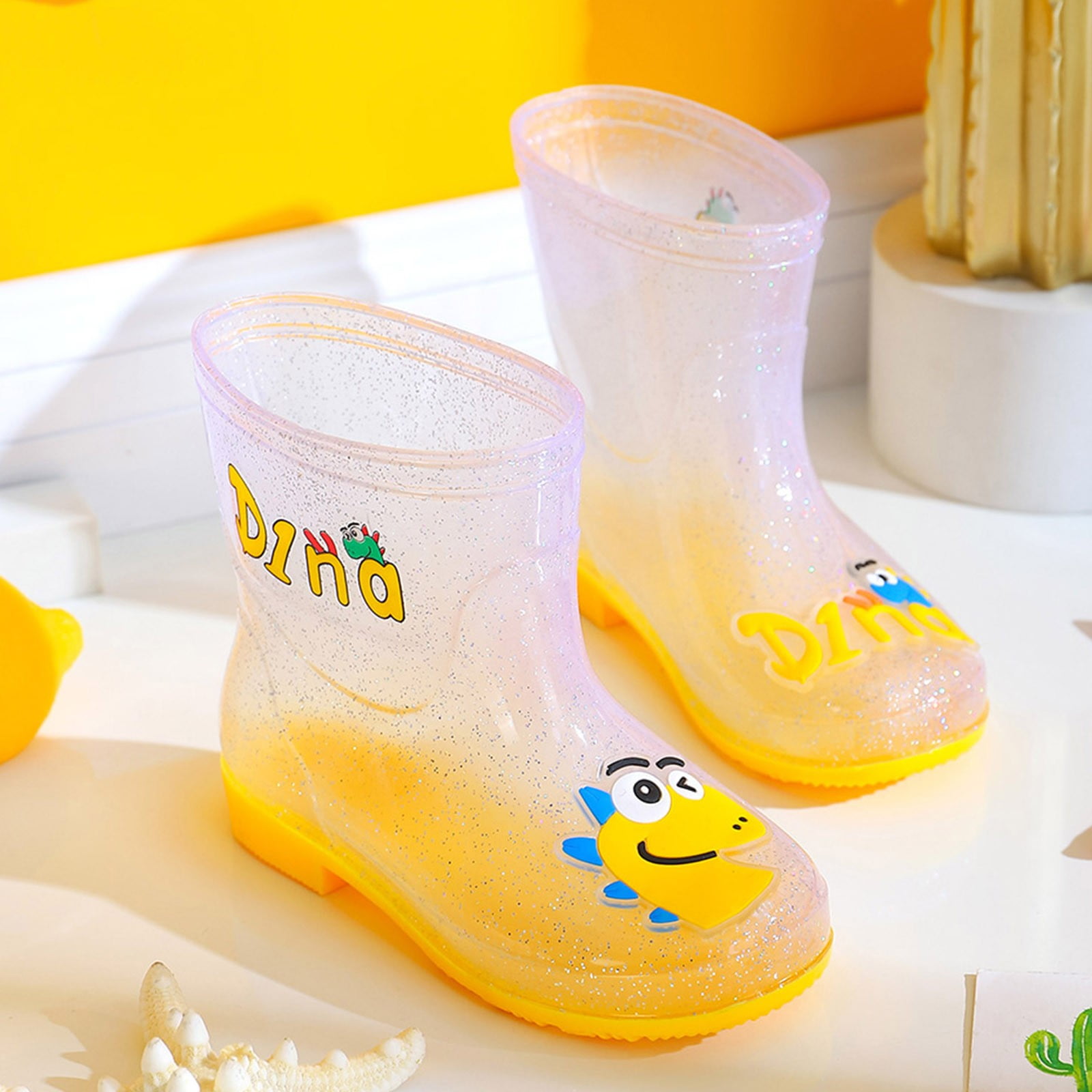 LEEy-world Toddler Shoes Children Shoes Cute Cartoon Mid Tube Rain ...