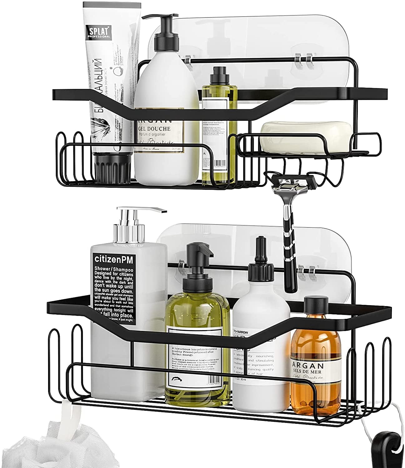 HapiRm Shower Caddy Shelf, Wall Mount, No Drilling, Holds Razor, Soap ...