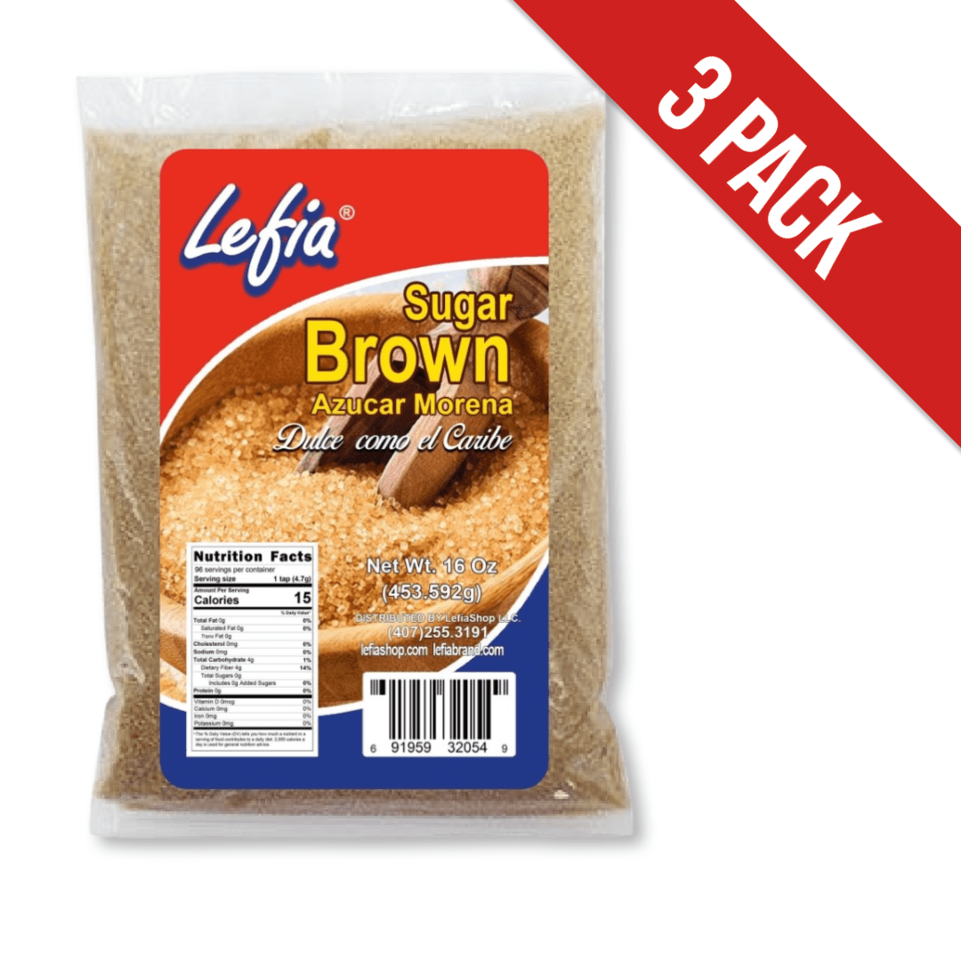 LEFIA SUGAR BROWN AZUCAR MORENA 16 OZ - 3 PACK - Walmart.com