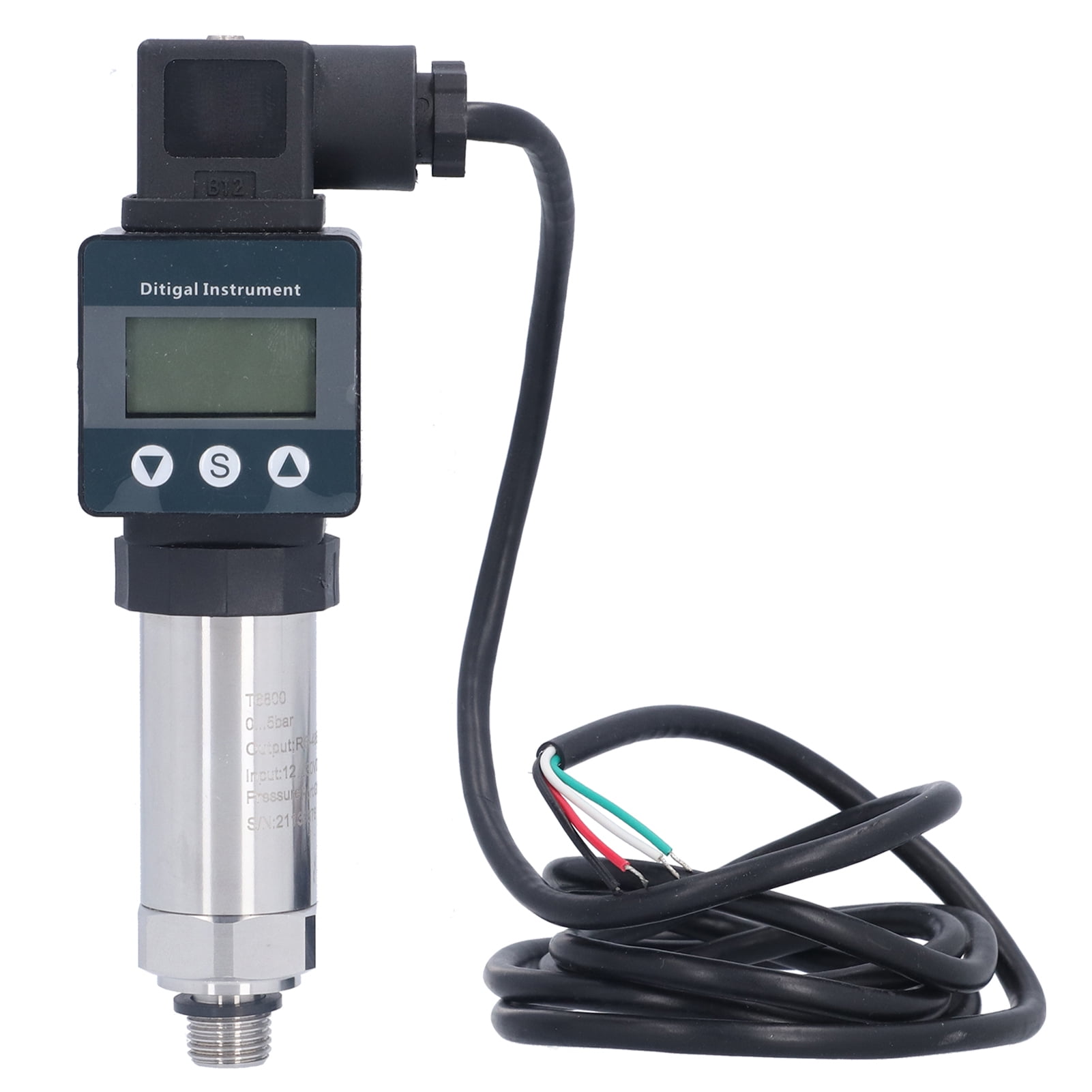 LEFOO 0~5bar LCD Pressure Transducer Hydraulic Gas Water Oil Fuel RS485 ...