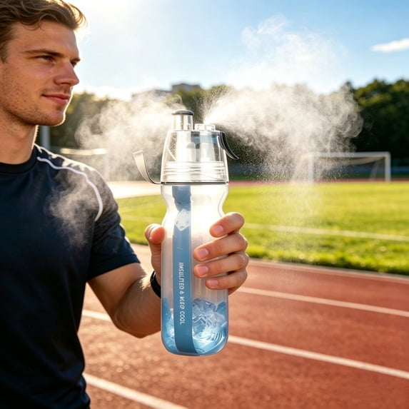LEFTHIGH Home 17Oz Spray Water Bottle with Mist Function for Summer ...