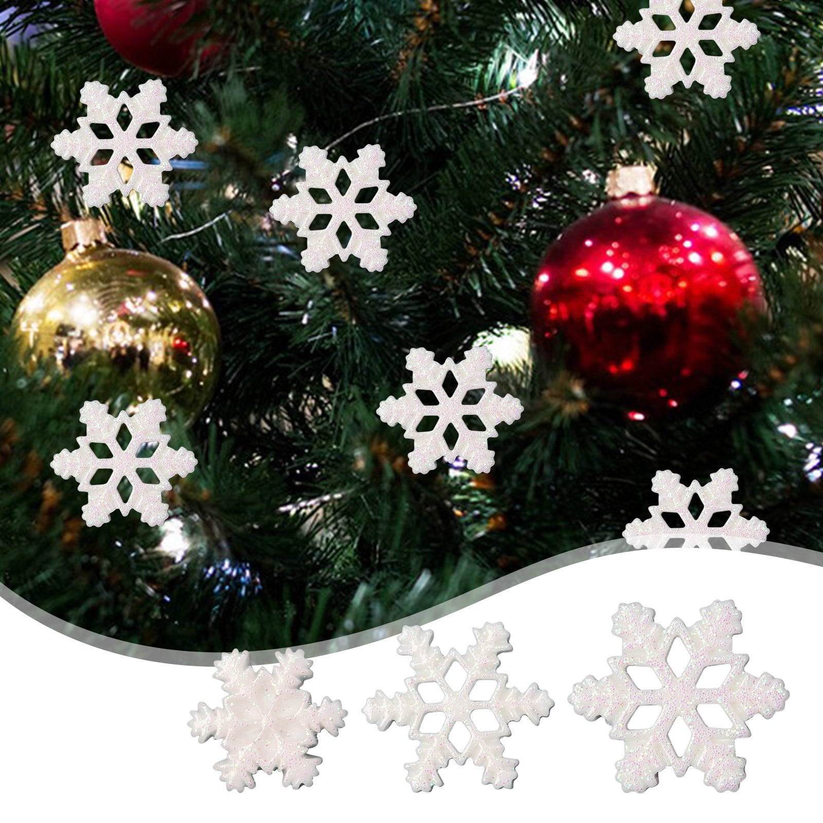 LEFTHIGH Home 50 Snowflake Handicrafts 3 Sizes of Resin Snowflakes ...