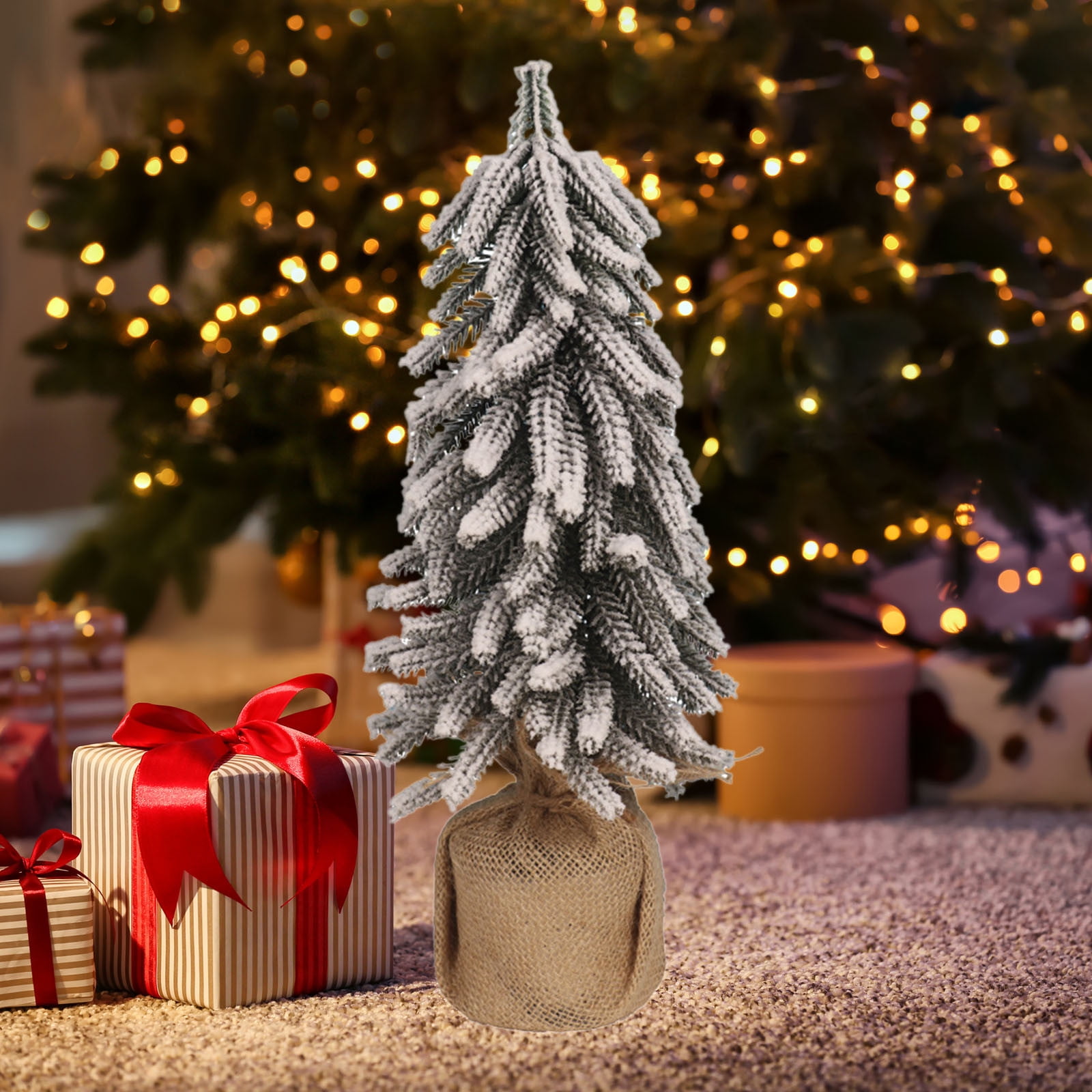 LEFTHIGH Home White Mini Snowflake Christmas Tree Ornament Desk Bar ...