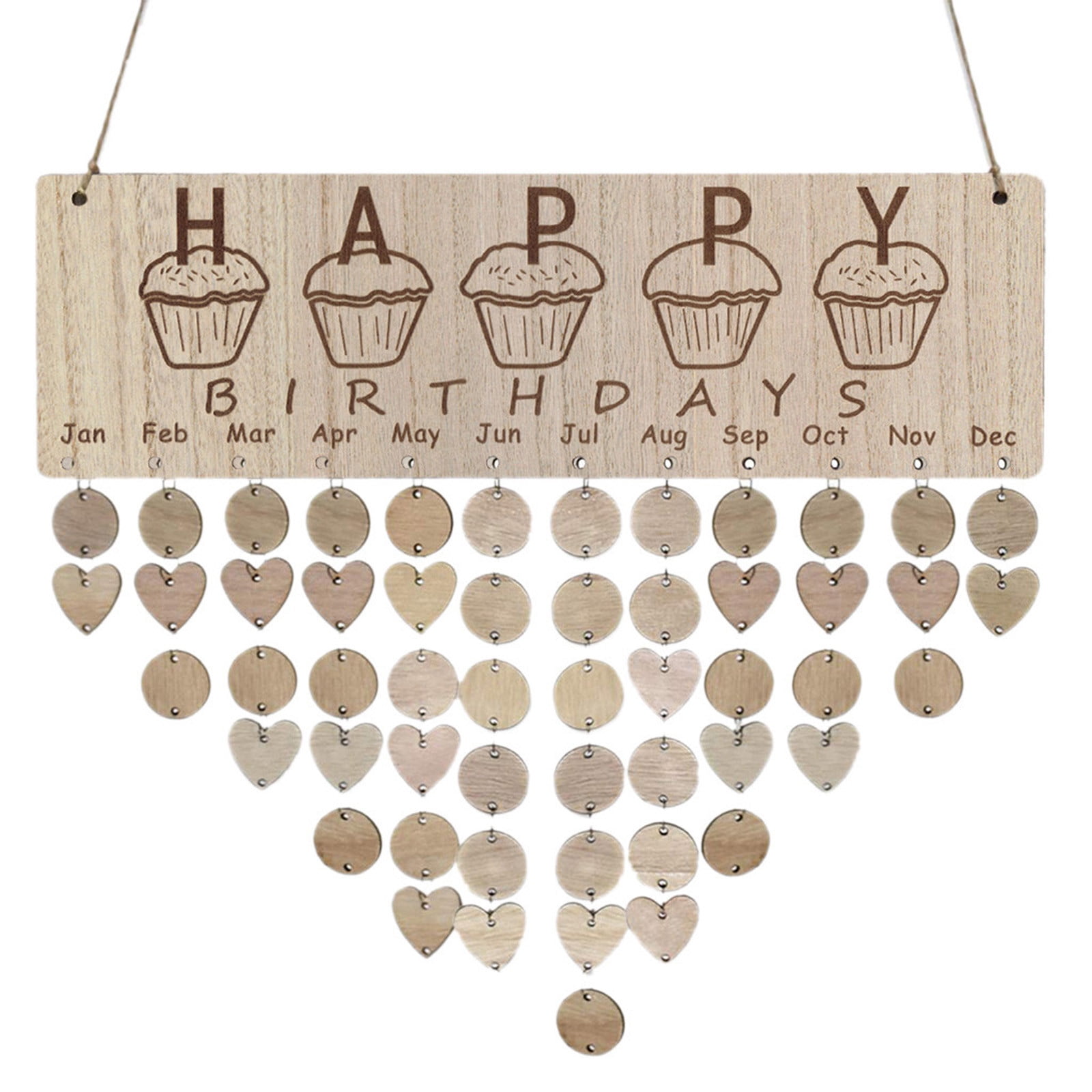 LEFTHIGH Home Wooden Birthday Reminder Calendar Board Party Home Wall ...