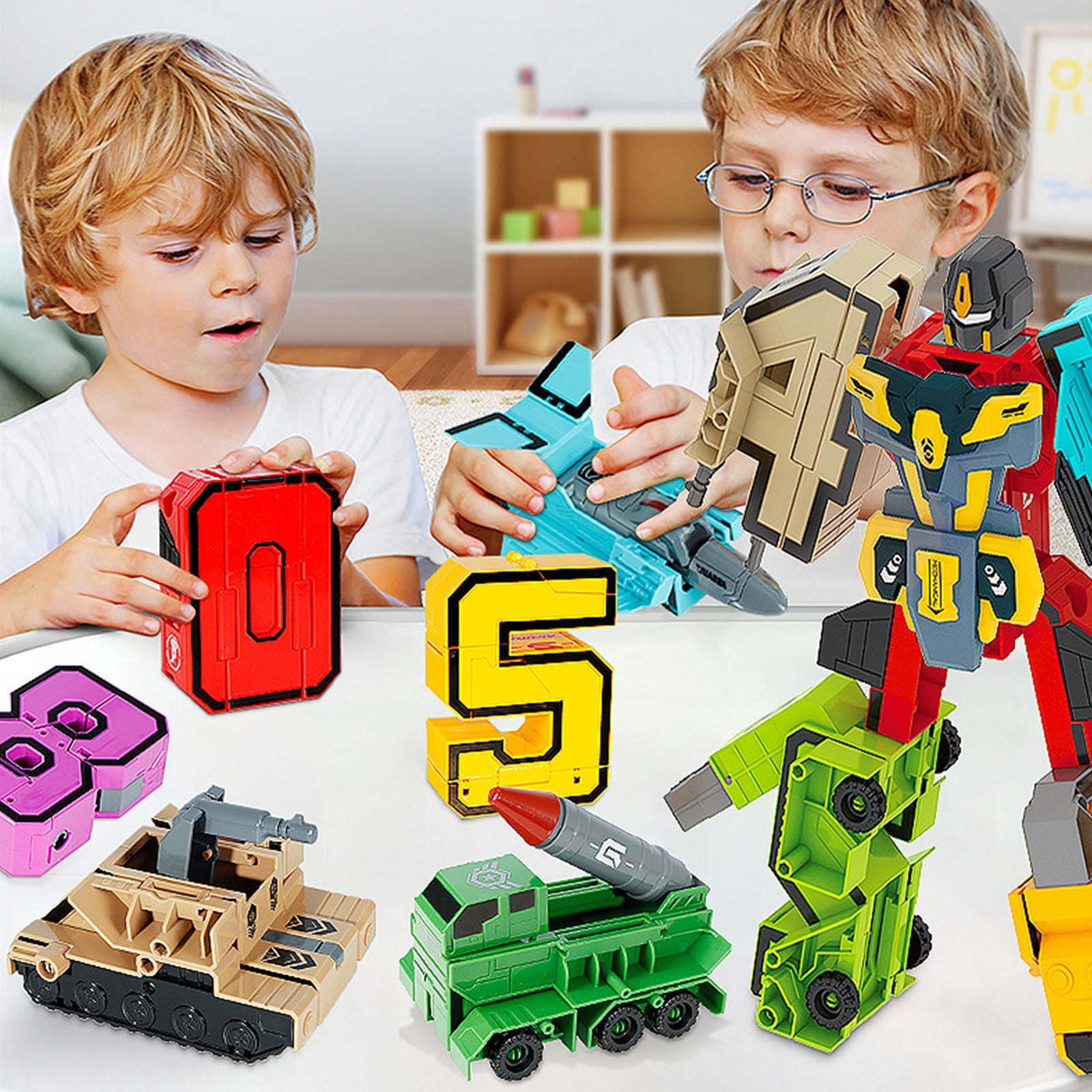 LEFTHIGH Toys Children's Educational Digital Transformation Robot ...