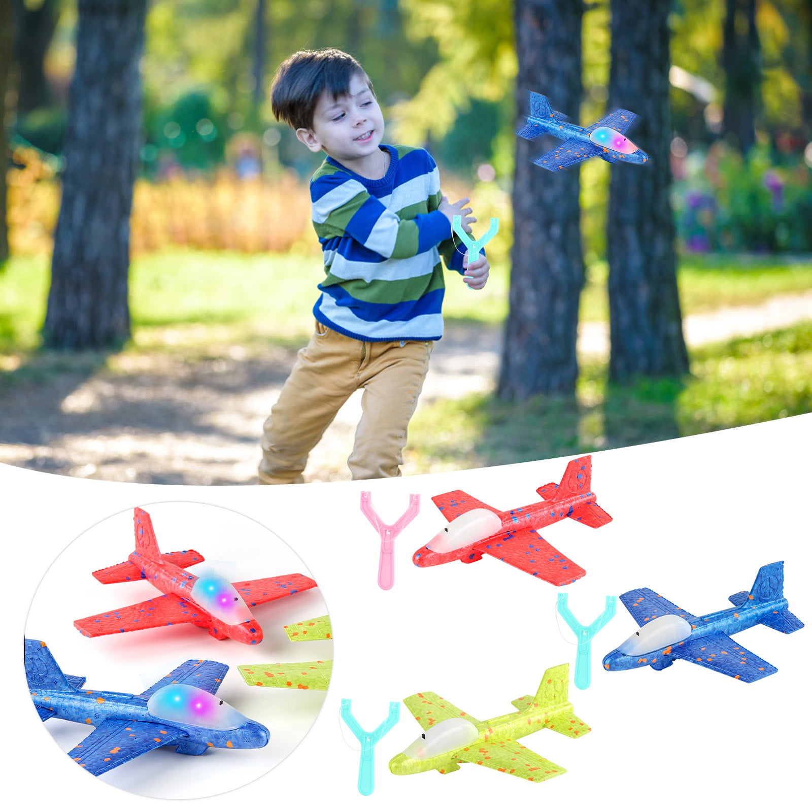 LEFTHIGH Toys Games Children's Catapult Plane Catapult Flashing Lights ...