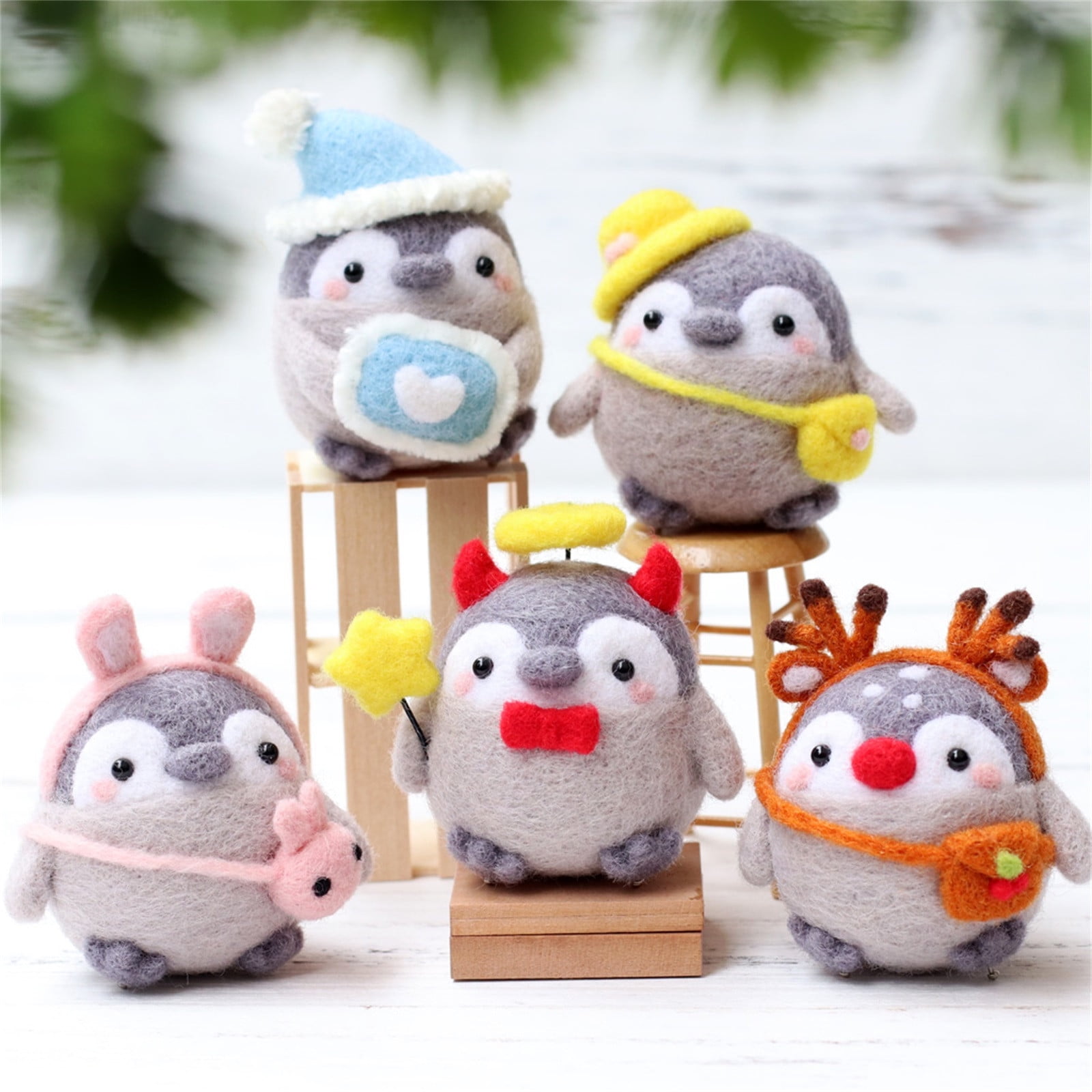 LEFTHIGH Toys Games Cute Penguin Pattern DIY Poke Wool Felts Production ...