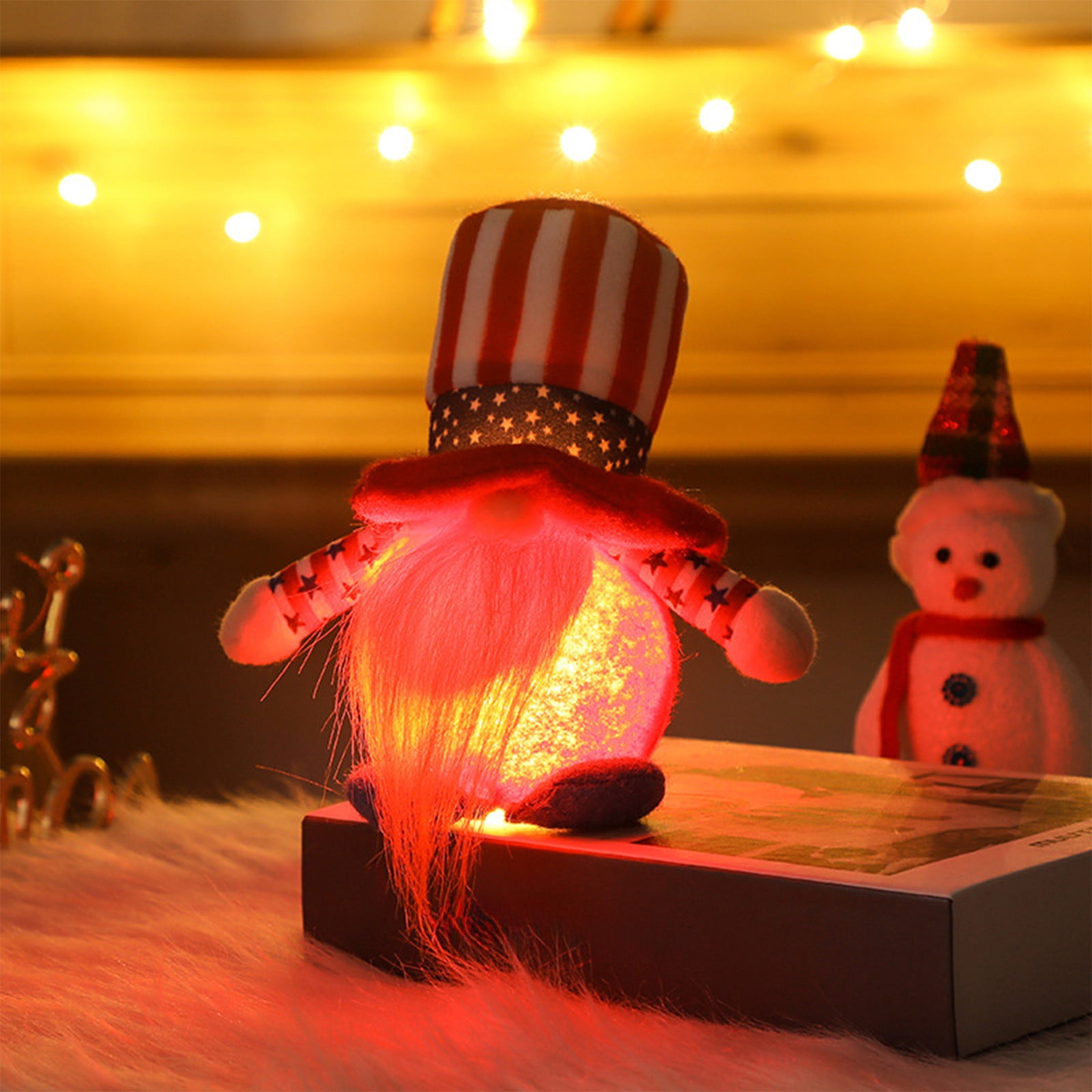 LEFTHIGH Toys Games Lighted Tall Hat Independence Day Doll Ornament ...