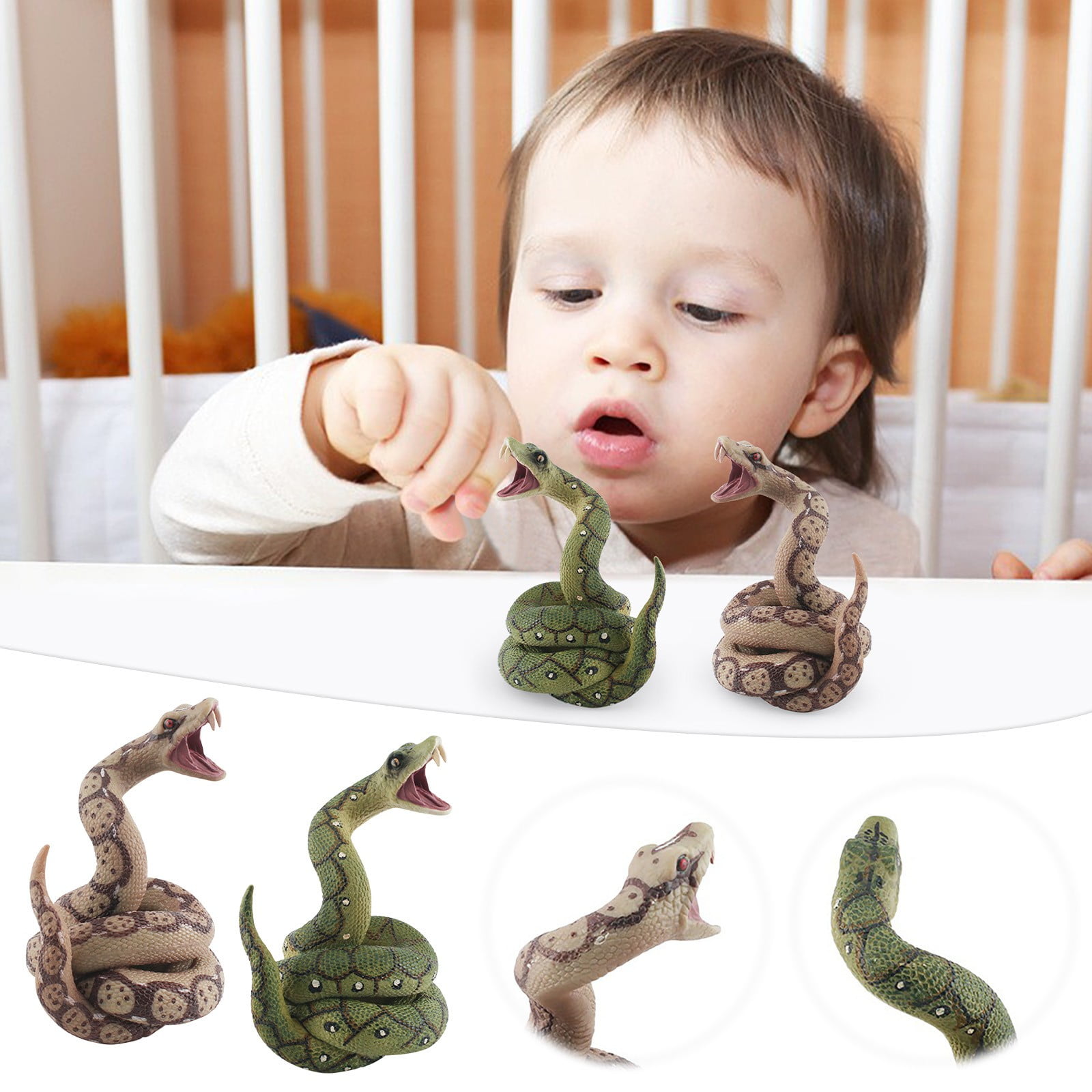 LEFTHIGH Toys Games Realistic Fake Snakes Toy Rubber Snake Figure for ...