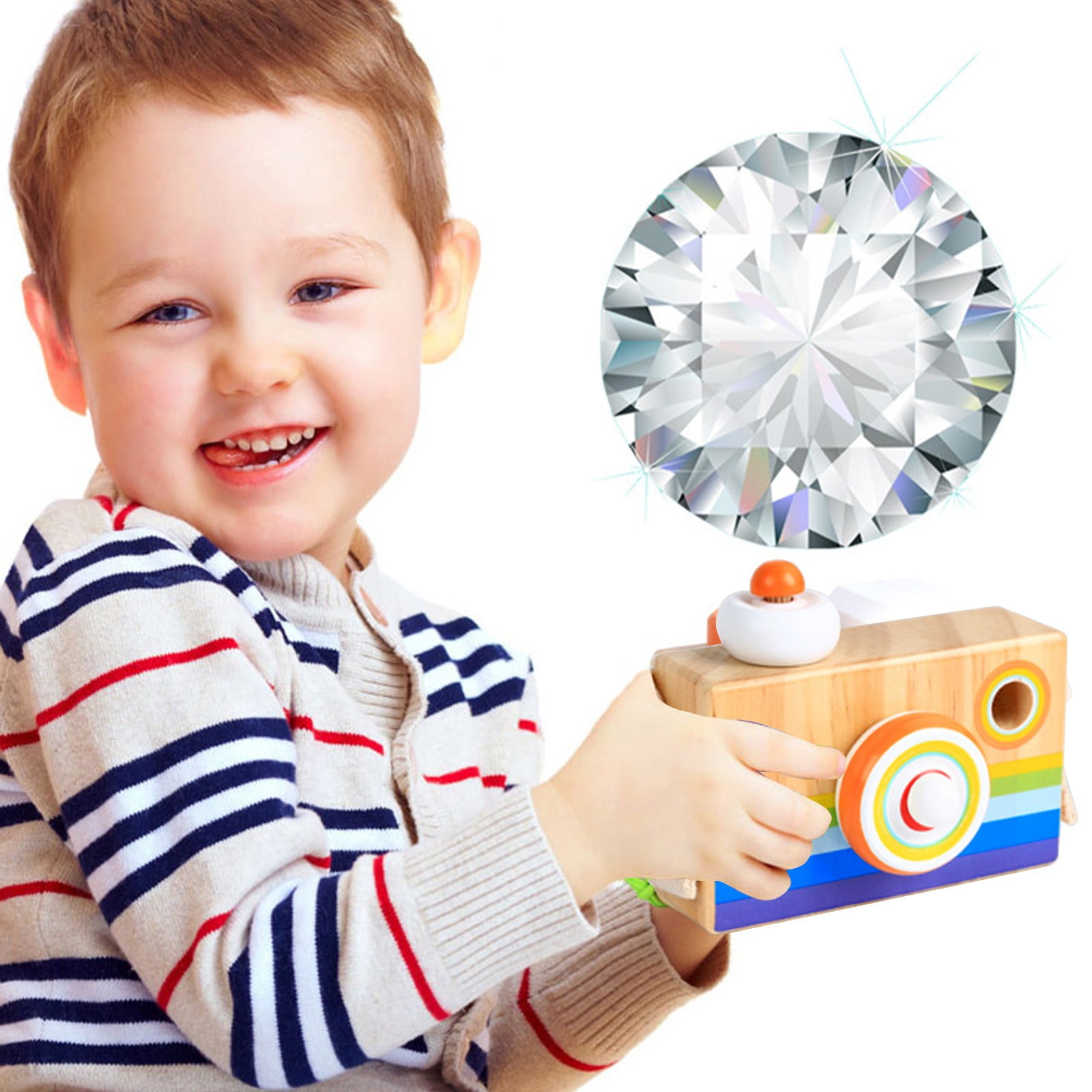 LEFTHIGH Toys Games Wooden Camera-Shaped Visual Effect Toy for Your ...