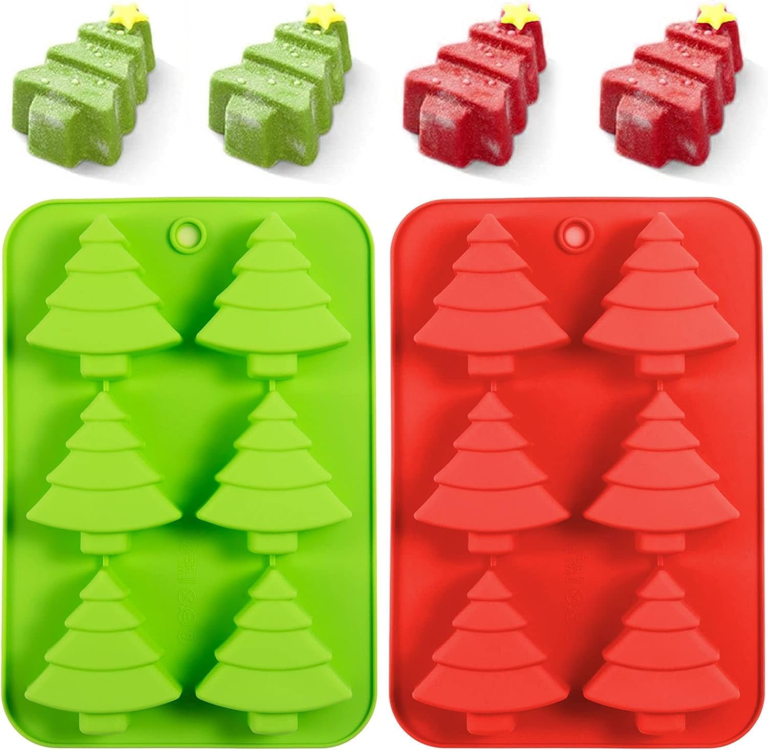 LEGACYCART 6 Cavity Christmas Tree Silicone Mould Cake Baking Mold ...