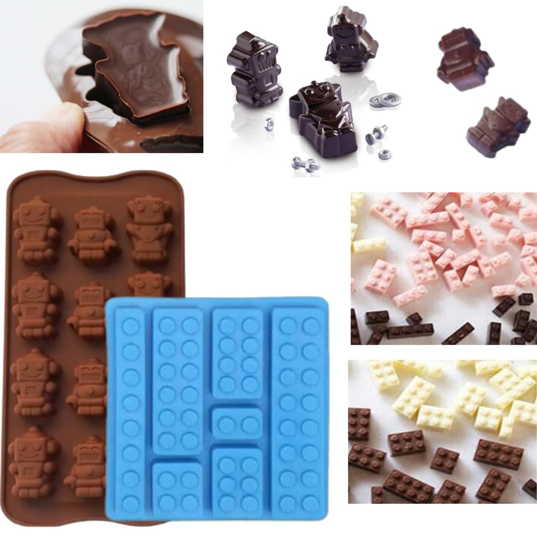 LEGACYCART 8 cav Lego and 12 cav Robot Silicone Mould Ice Cube Tray ...